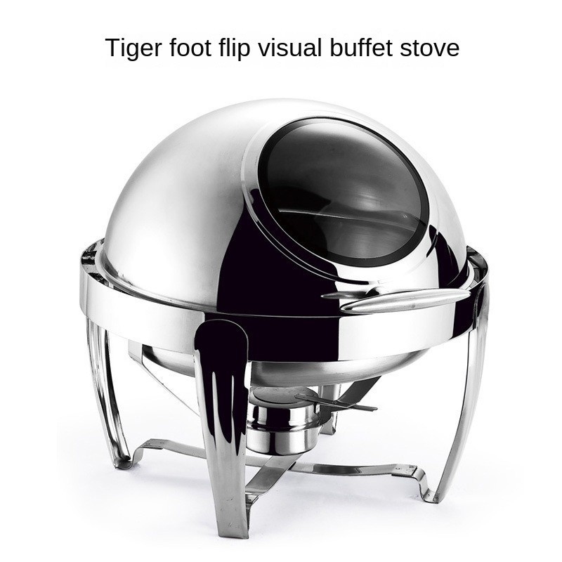 유Full clamshell stainless steel round visual dining stove Hotel buffet ...