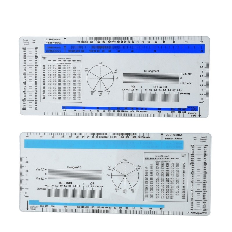 ⚡ECG ECG Reference Ruler Measuring Tool Plastic Ruler Electrocardiogram ...