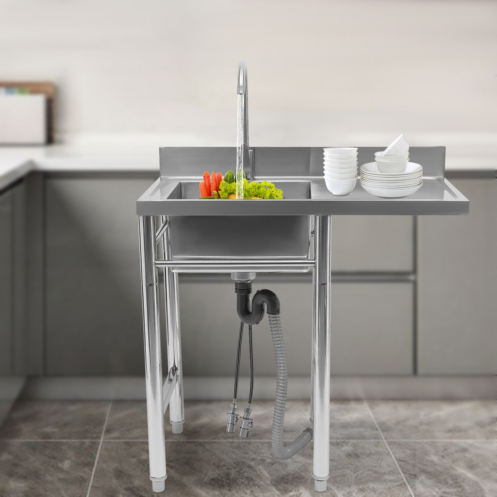 1 Compartment Stainless Steel Kitchen Sink Free Standing Single Bowl ...