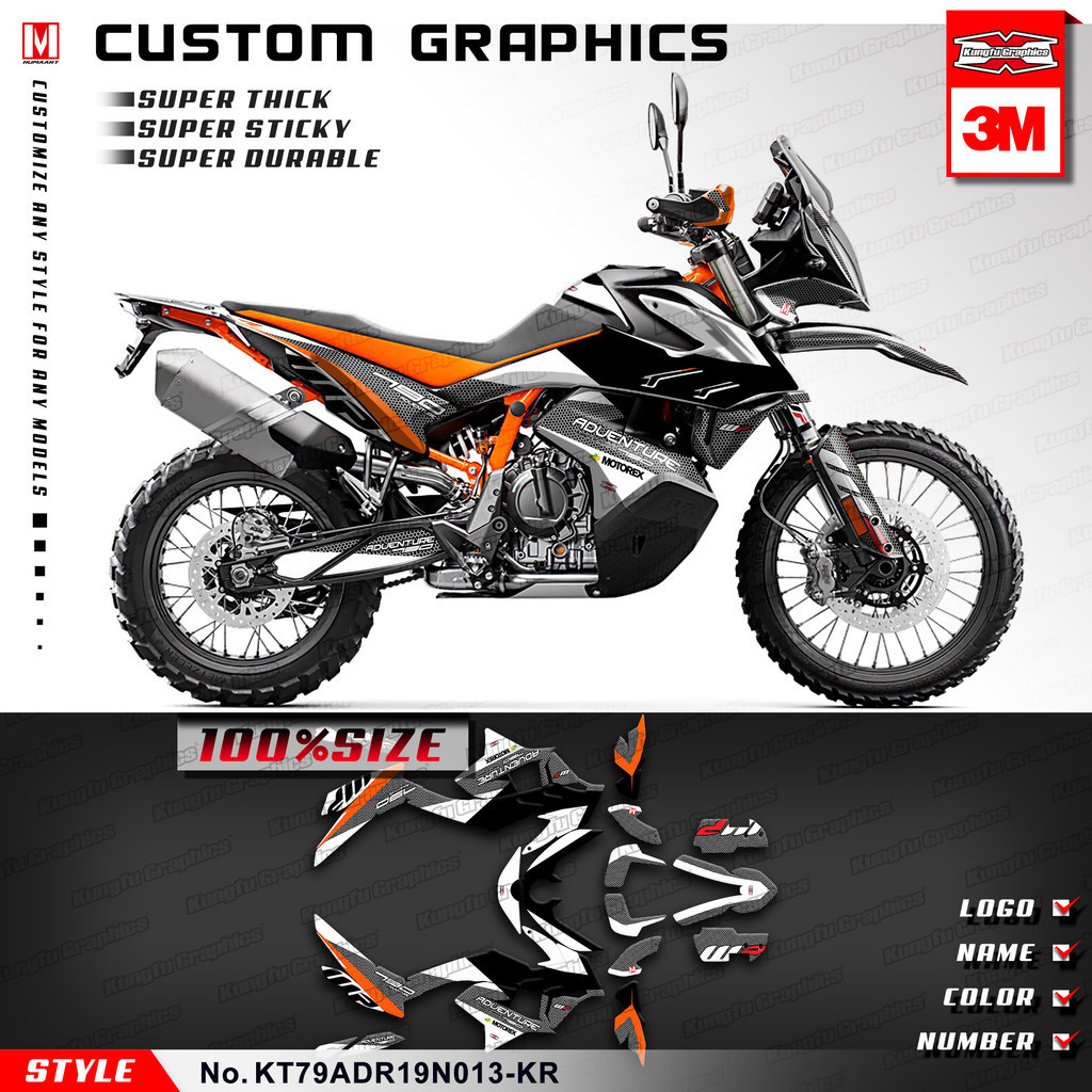 ☾KUNGFU GRAPHICS Custom Stickers Race Decal Kit for KTM 890 Adventure R ...