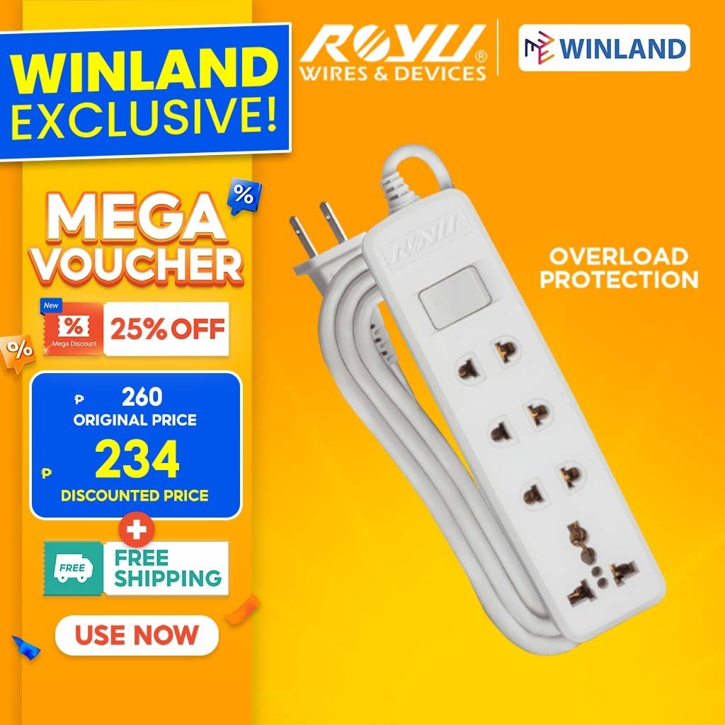 Royu by Winland Power Extension Cord Universal Extension Cord with ...
