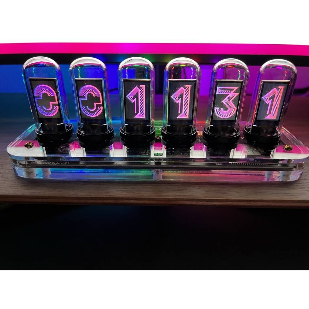 RGB Glow Nixie Tube Clock Mobile APP Editable IPS Display Pictures ...