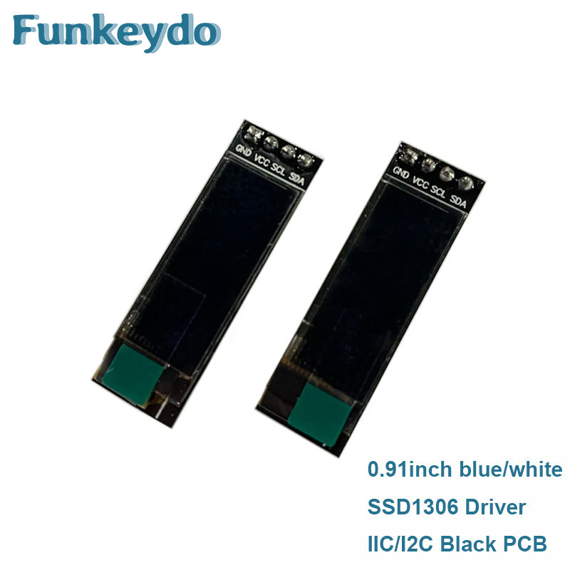 ⊹0.91 inch OLED Display Module 128X64 pixel SSD1306 driver Blue/White 0 ...