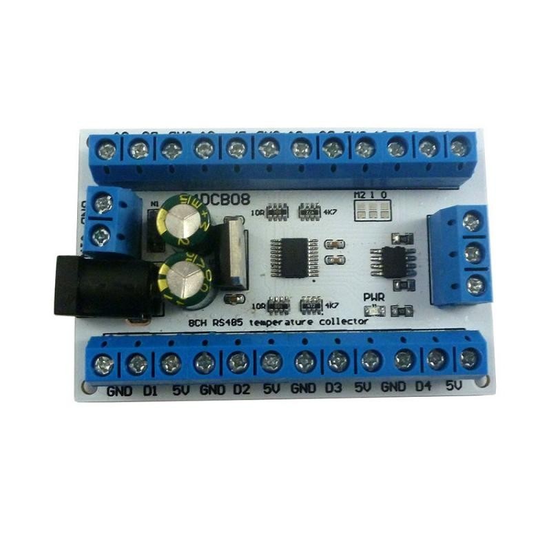 8 Channels DS18B20 RS485 Modbus Rtu Temperature Sensor Remote acquisition monitor Digital Ther`b ...
