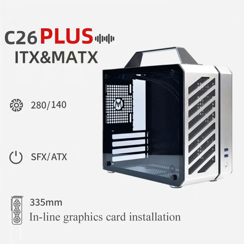 ☭140mm Tower MATX Computer Case Side Transparent 3mm Tempered Glass ...