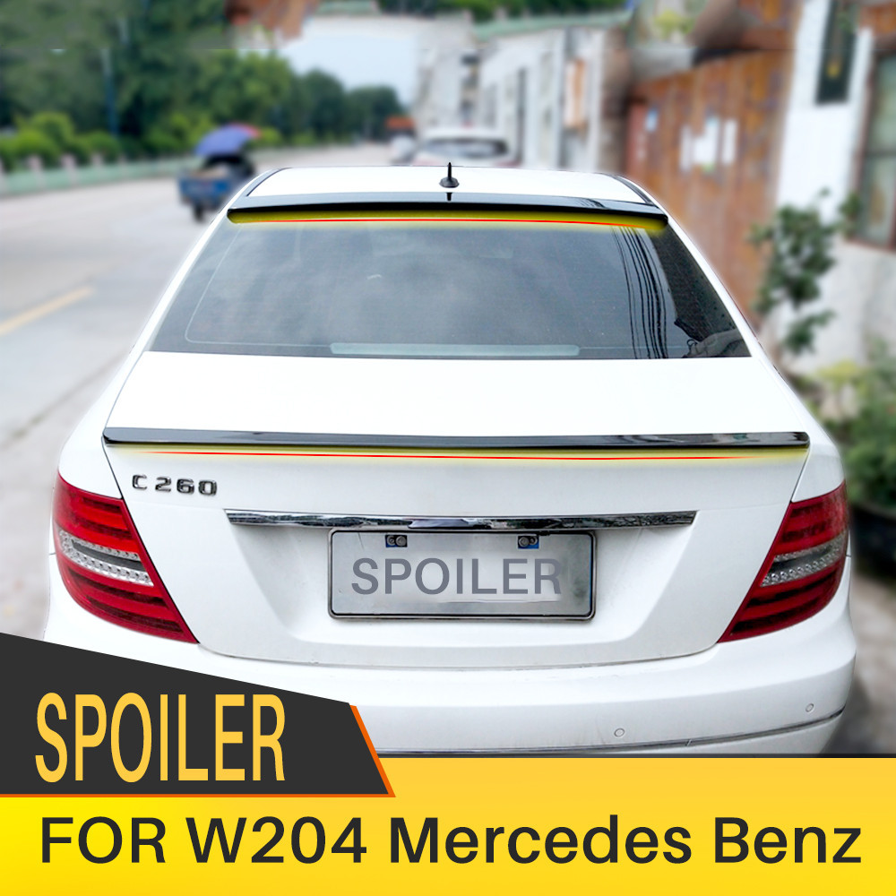 ☽For w204 Mercedes Benz Roof Spoiler ABS Rear Wing Spoiler Benz w204 C180 C200 C260 C300 C63 20 ...