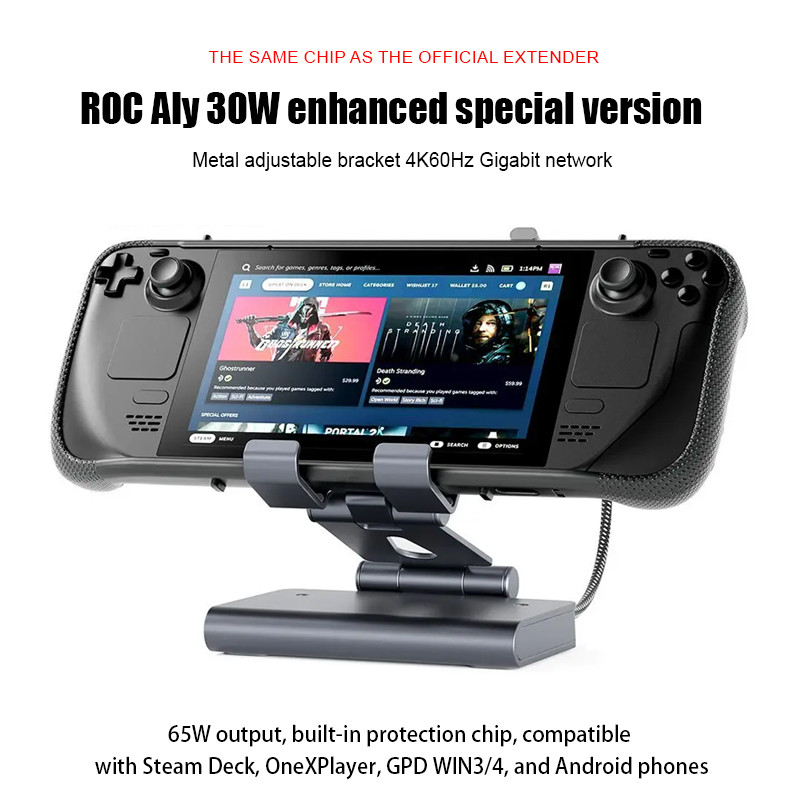 ☪For ROG ALLY SteamDeck Game Console Docking Station 4K 60HZ USB ...