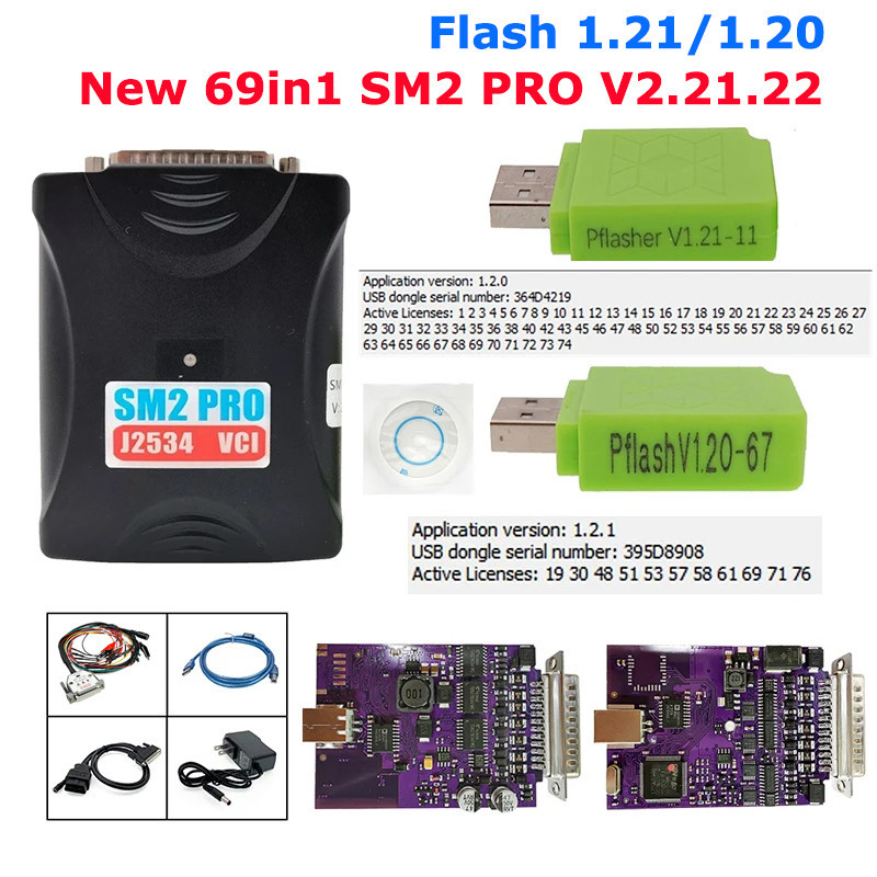 -12V/24V SM2 Pro 69in1 Module ECU Chip Tunning OBD Bench FALSH USB ...