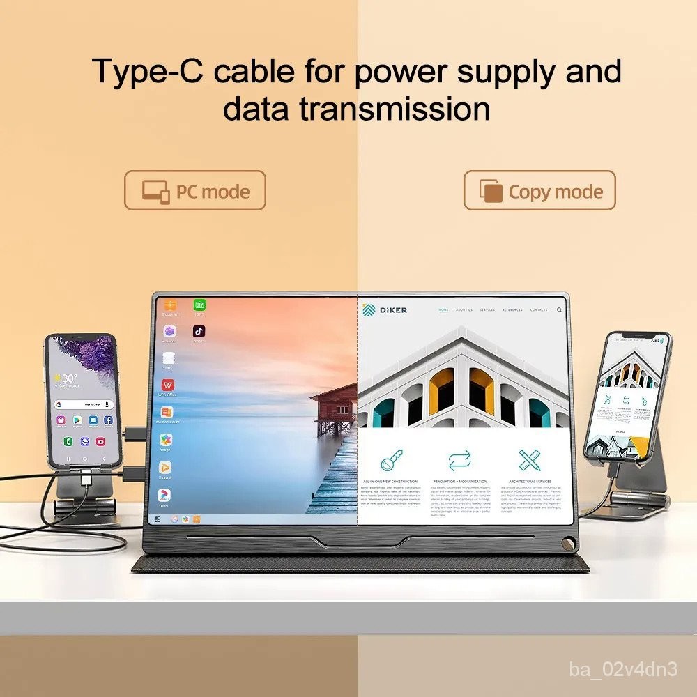 13.3"; IPS Screen Portable Monitor USB Type C HDMI Second Display FHD ...