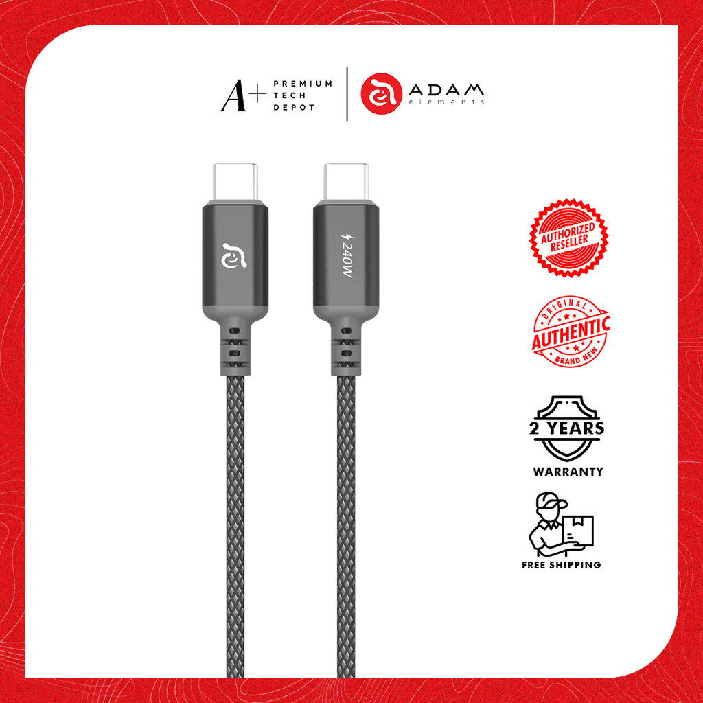 Adam Elements Casa P200 USB-C to USB-C Cable 240W (2M) - Grey | Shopee ...