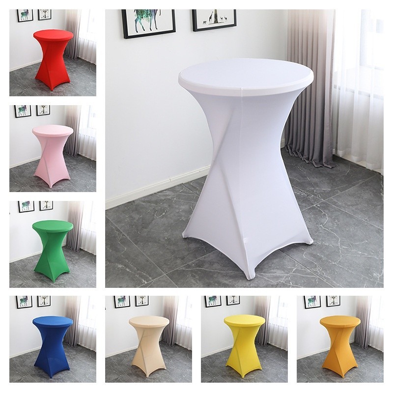 Round Fitted Tablecloth Cocktail Table Covers Cocktail Table Stretch ...