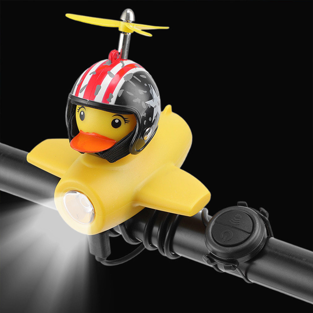 ☻1PC Small Yellow Duck Bike Horn Light 3 Modes Bicycle Flashlight Bells ...