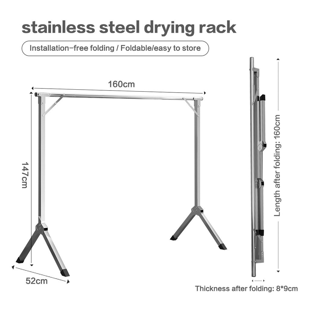 Hanger Stand Stainless Sampayan Foldable Clothes Drying Rack Laundry ...