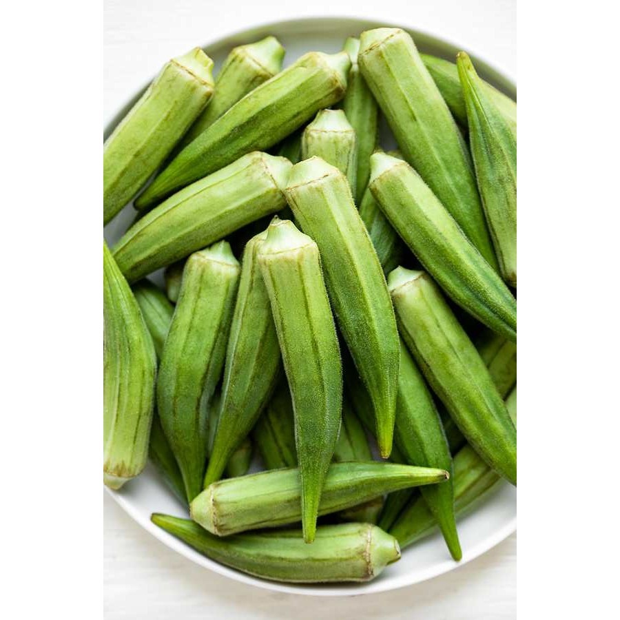 Okra/Lady's Finger Plant with FREE garden soil, plastic pot and white ...
