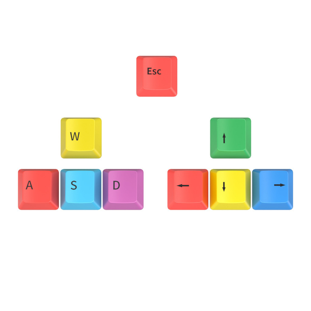 Rk Royal Kludge Mechanical Keyboard Keycaps Diy Wasd Red Blue Pink ...