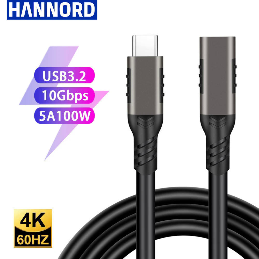 USB C 3.2 Extension Cable 100W PD 5A Type C Extension Cable 4K @60Hz ...