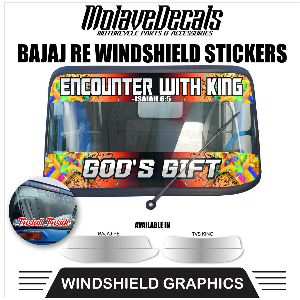 BAJAJ RE WINDSHIELD GRAPHICS GODS GIFT | Shopee Philippines