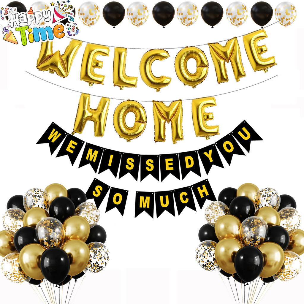 Welcome Home Banner Decoration Set Party Backdrop Welcome back Signage ...