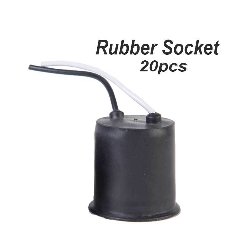 20PCS waterproof and weather resistant rubber socket with 2 wires 3A ...