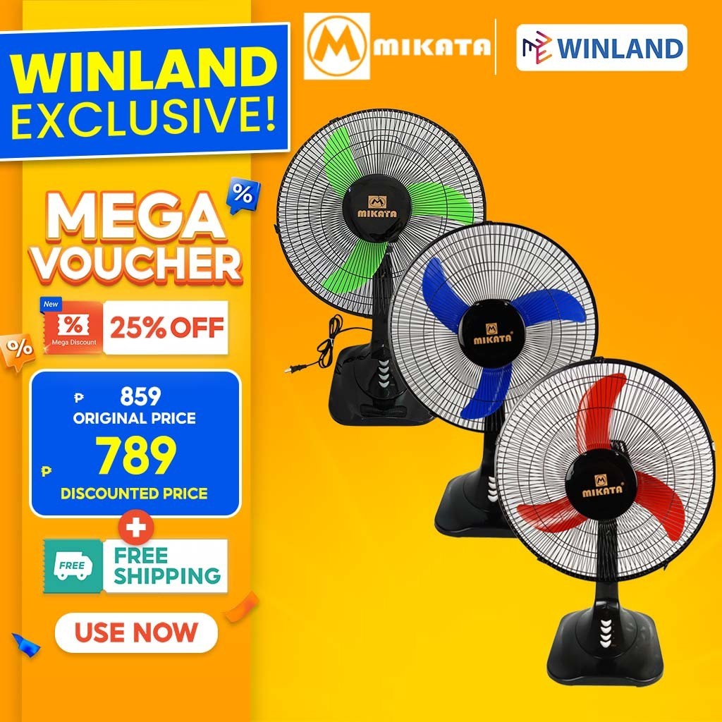 Mikata by Winland 16 Inches / 405mm Desk Fan / Electric Fan 50W (3 ...