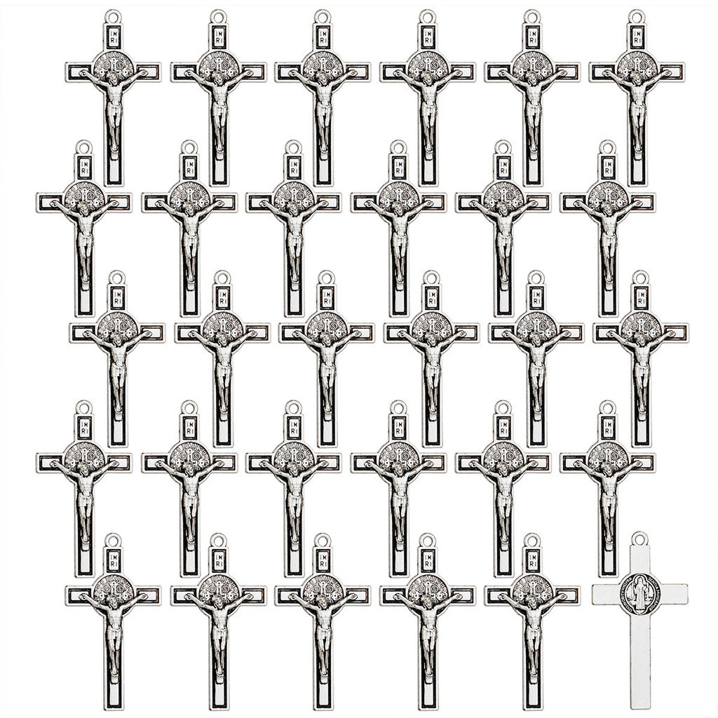 Diyalo 30Pcs/Set Engraved Exorcism St.Benedict Charms Catholic Crucifix ...