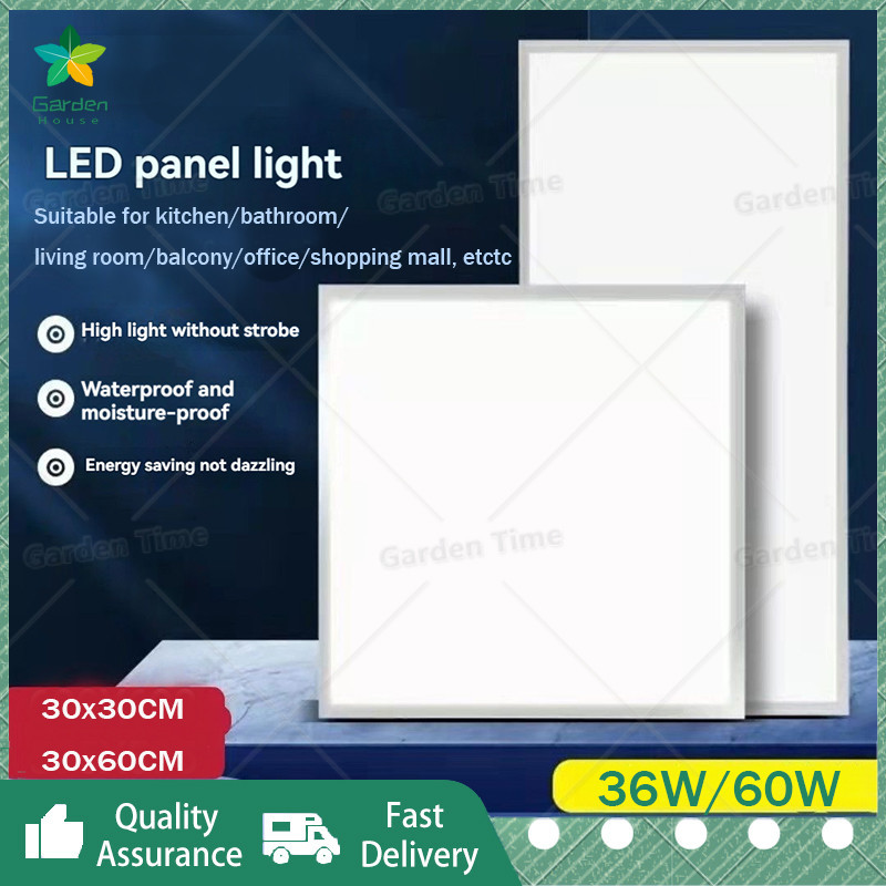 30/60CM LED Panel Light Recessed Office Kitchen Bathroom Ceiling Panel ...