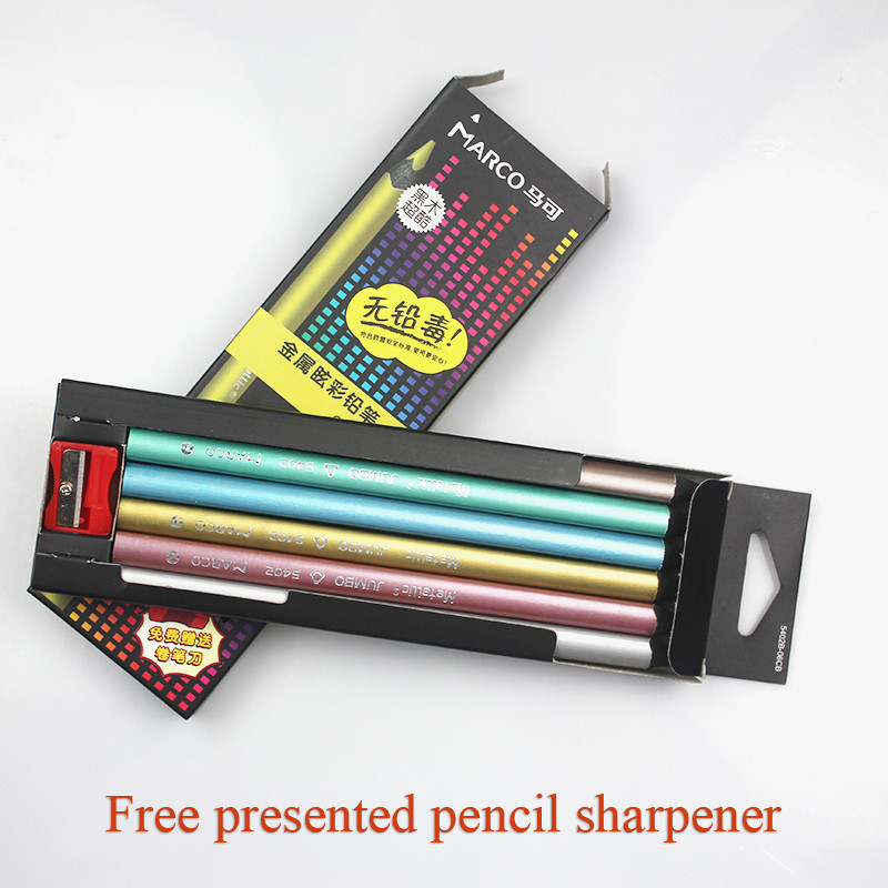 Marco Metal Colorful Triangle Pencil High Quality Black Wood Pencil Set ...