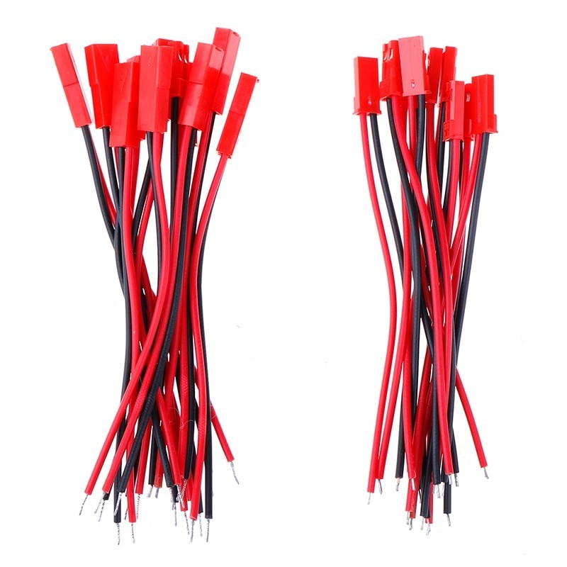 20pcs 2 Pin JST Connector Plug Cable Male + Female JST Plug Cable 22 ...