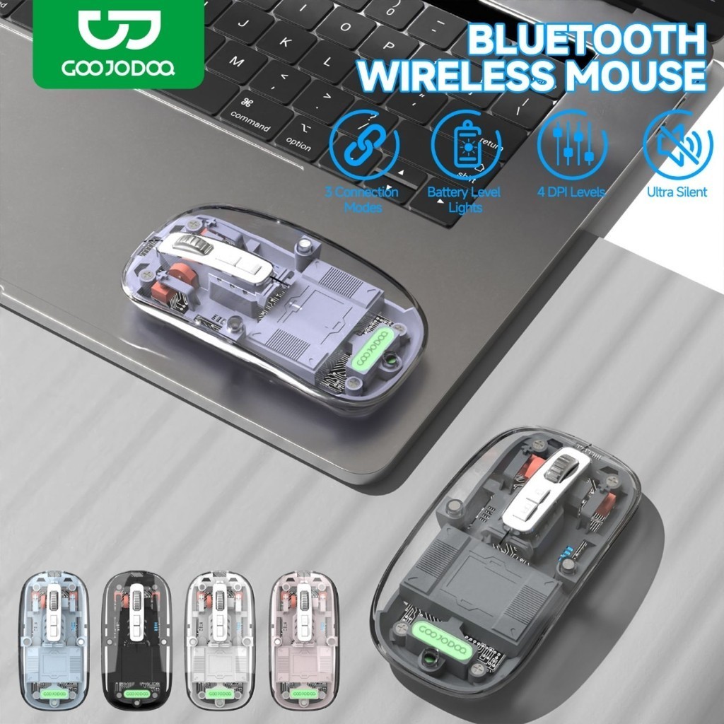 GOOJODOQ Transparent Bluetooth Mouse Wireless Bluetooth Mouse ...