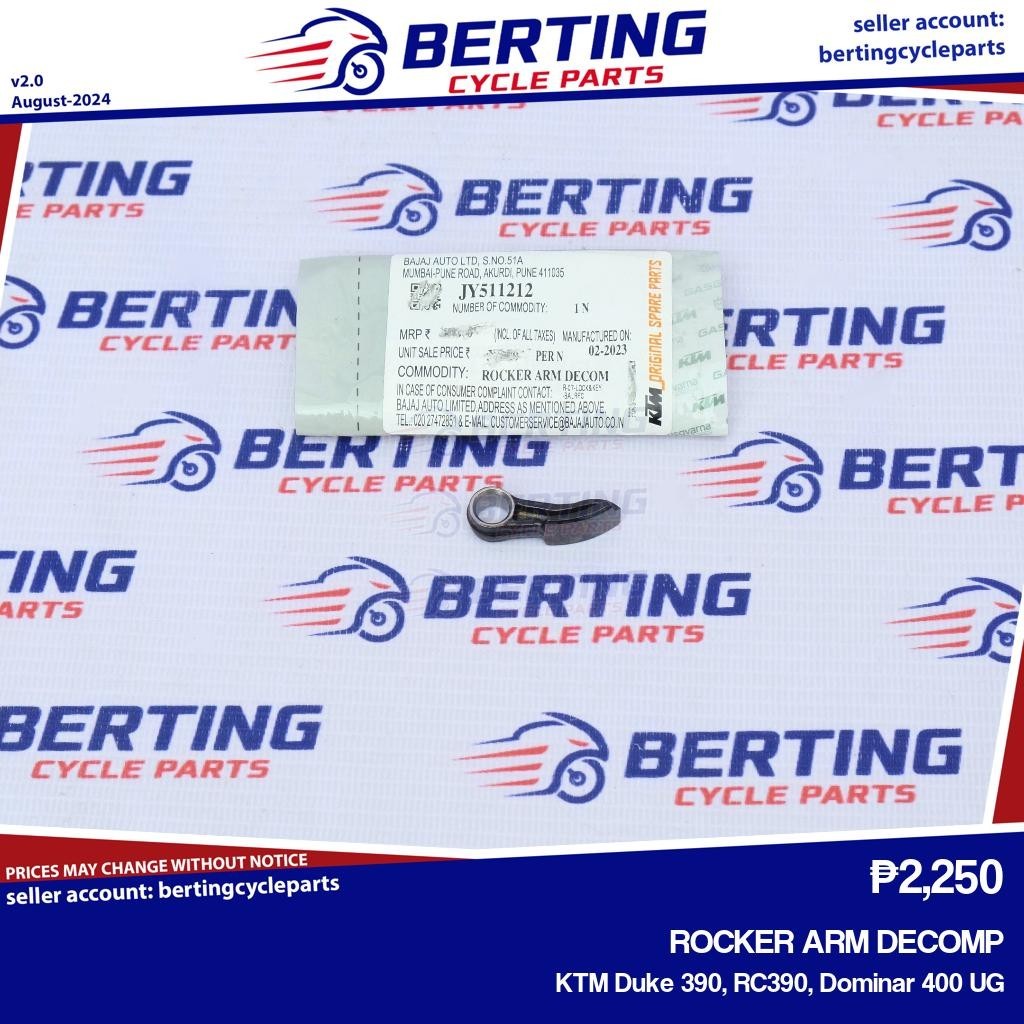 ROCKER ARM DECOMP KTM Duke 390, RC390, Dominar 400 UG Genuine JY511212 ...