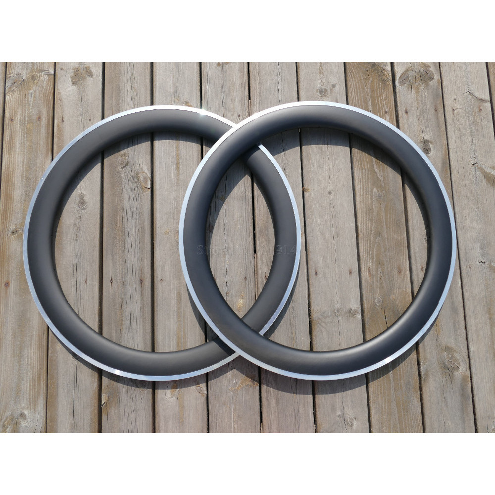 ☚Pair Bicycle Wheel Rims 25mm Width Toray Carbon Road Bike 700C Racing ...