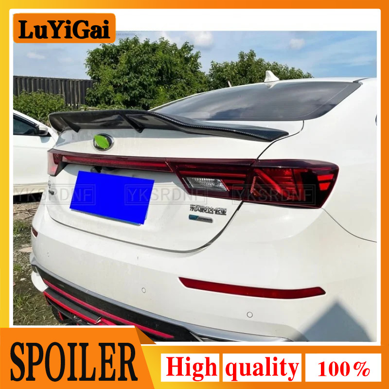 ⓞCarbon Fiber R-style Car Rear Trunk Spoiler Lip Wing Guard for Kia ...