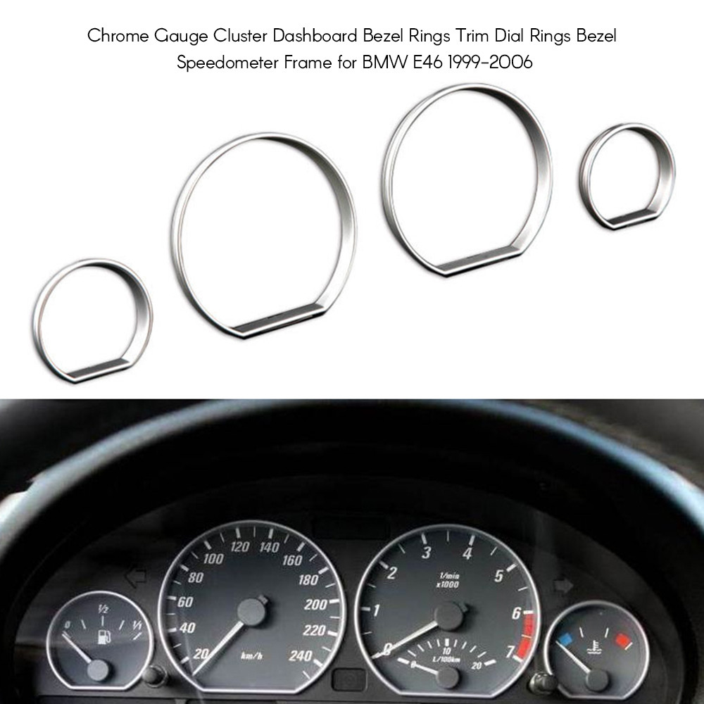 웃Chrome Gauge Cluster Dashboard Bezel Rings Trim Dial Rings Bezel ...