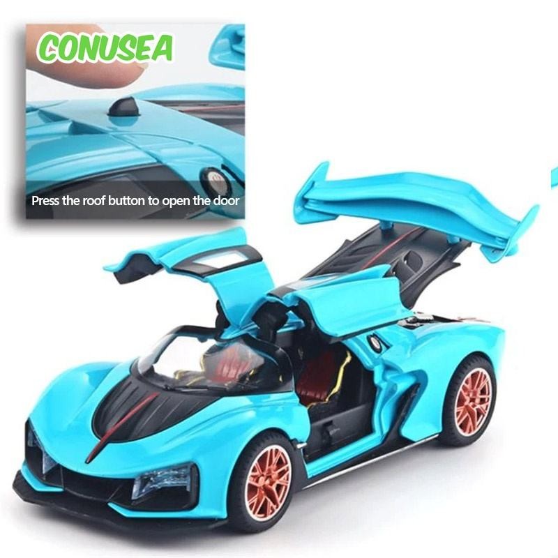 1/24 Alloy Model Cars Spray Super Sports Car Kids Toy Model Inertia Car Pull Back Vehicle ...