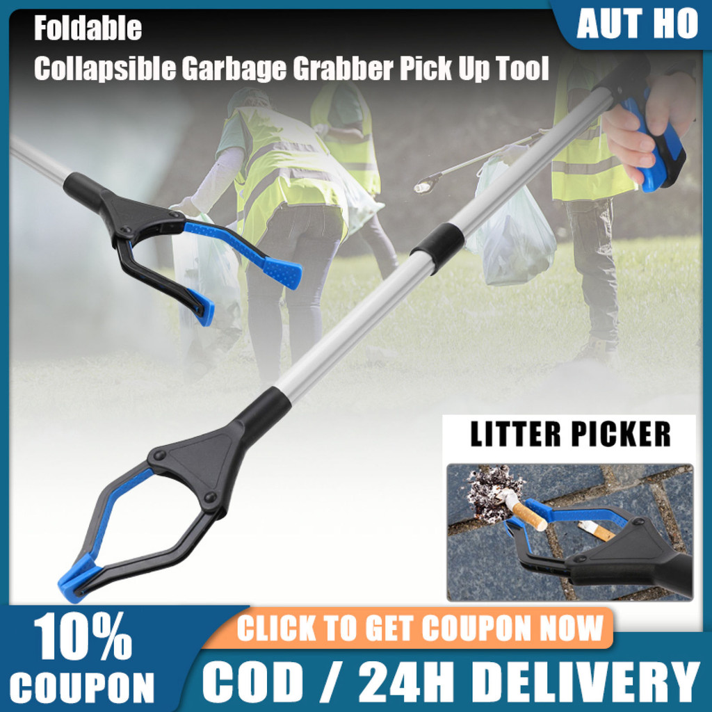 Foldable Collapsible Garbage Grabber Pick Up Tool Litter Reacher Picker ...
