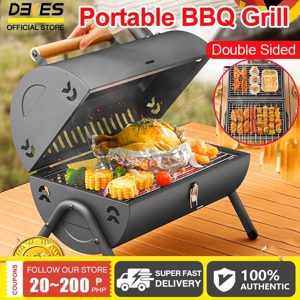 DEKES Dimeshy Charcoal Bbq Grill barbecue outdoor smoke griller cooking ...