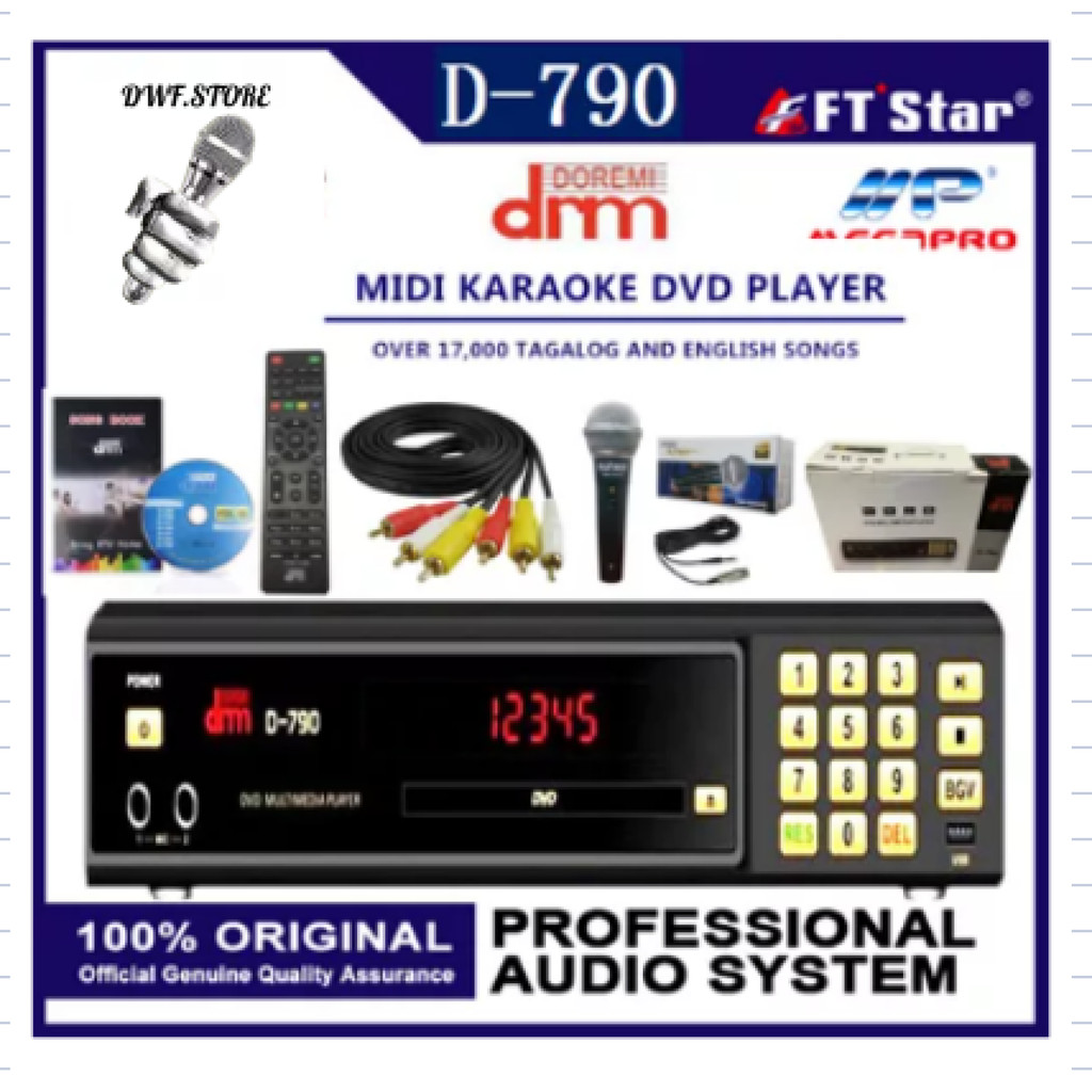 Megapro Doremi D-799 /D-790/D-750/D-777 Karaoke Player (Black) Up to 19,000 Songs with MTV's and ...