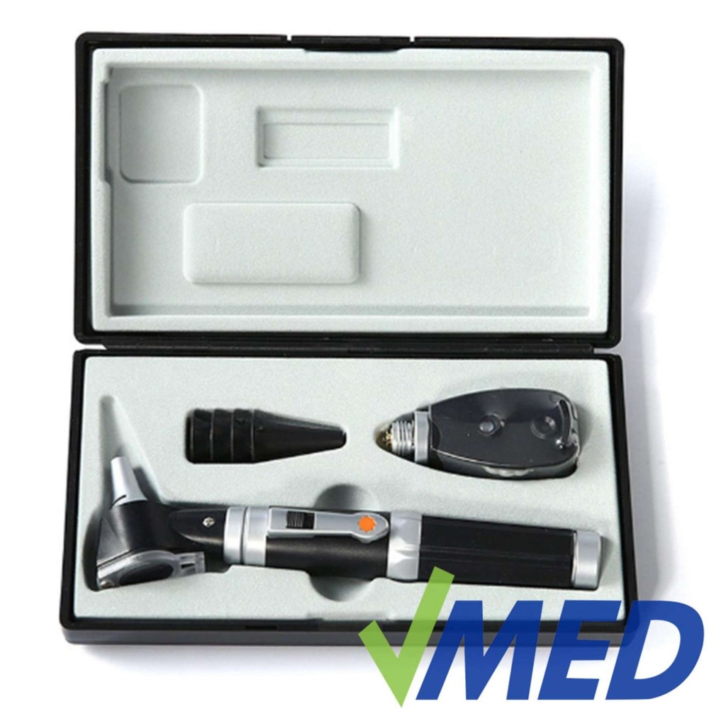 VMED Opthalmoscope Otoscope Fiber Optic Professional ENT Diagnostic Set ...