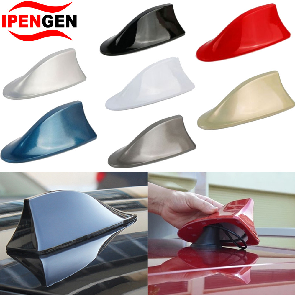 ♣Car Roof Top Mount Shark Fin Aerial Antenna Toppers Auto Radio AM FM ...