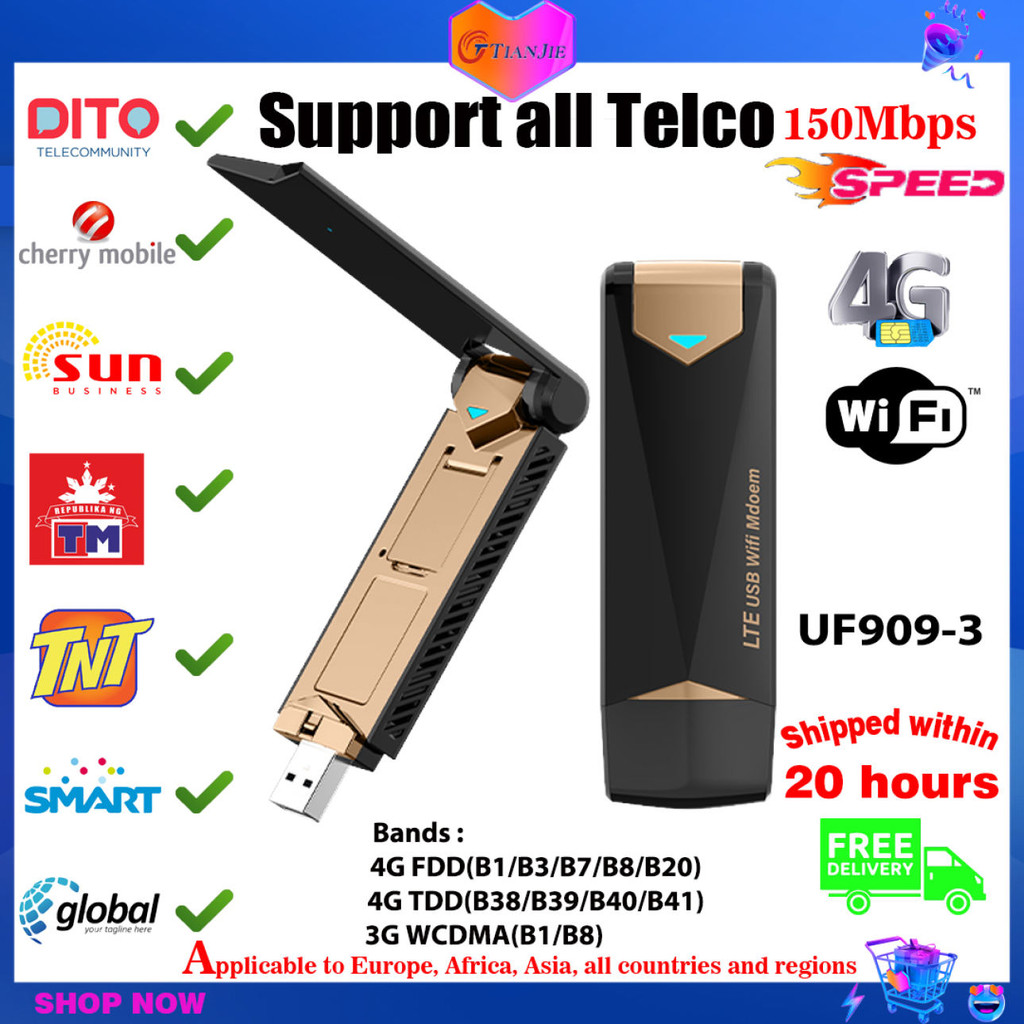 UF909 4G WiFi Router nano SIM Card Portable wifi LTE USB 4G modem ...