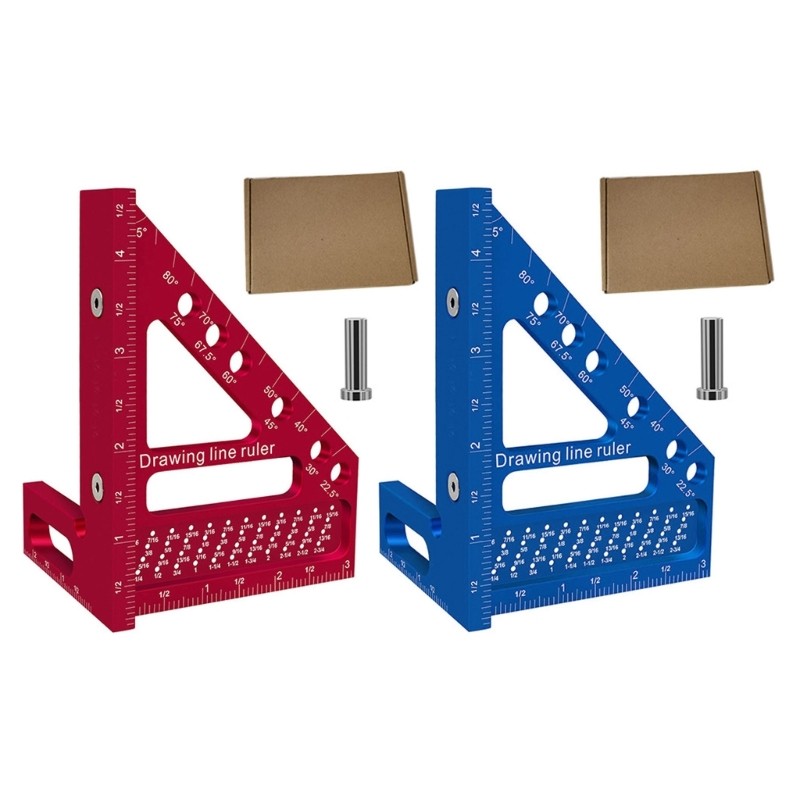 3D MultiAngles Measuring Ruler,45/90 Degree Woodworking Square ...
