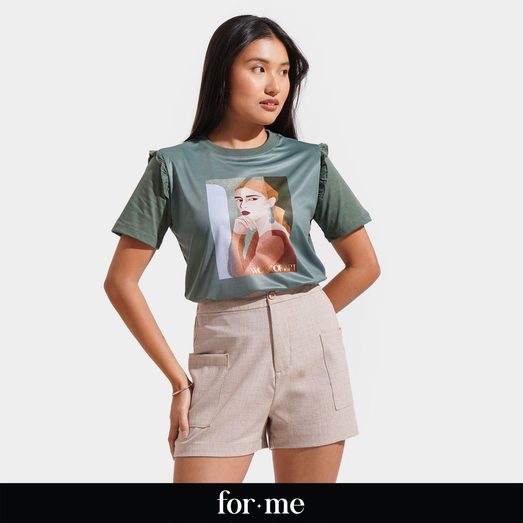 ForMe Work Of Art Graphic Tee T-Shirt for Women (Sage Green) | Shopee ...