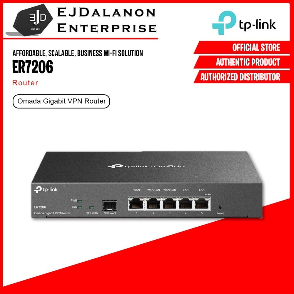 TP-Link Er7206 (Tl-Er7206) Safe Stream Gigabit Multi-Wan VPN Router Wan ...