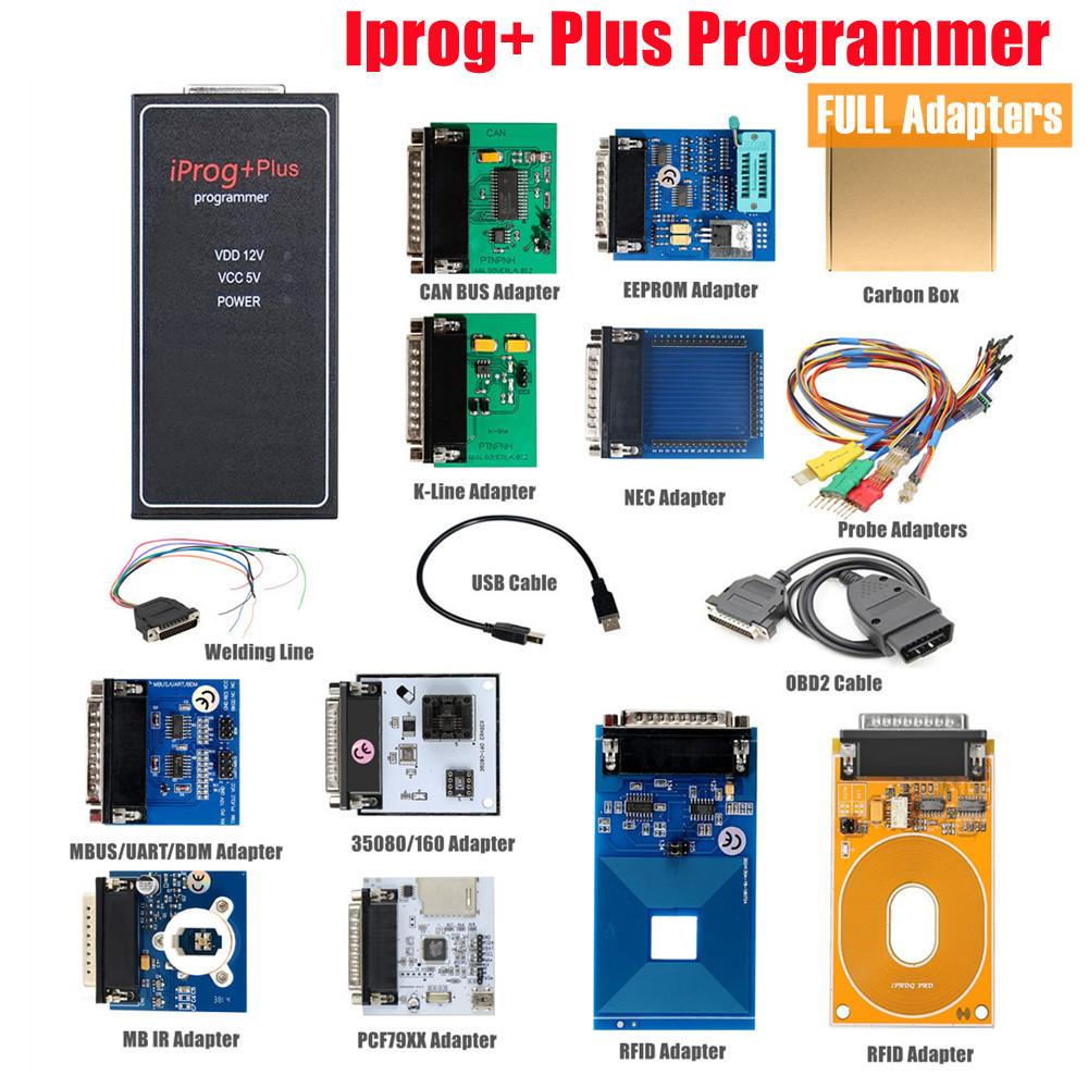 Iprog Plus Pro V777 Key Programmer Support IMMO MCU SRS Dashboard with Probe Adapters for in-ci ...