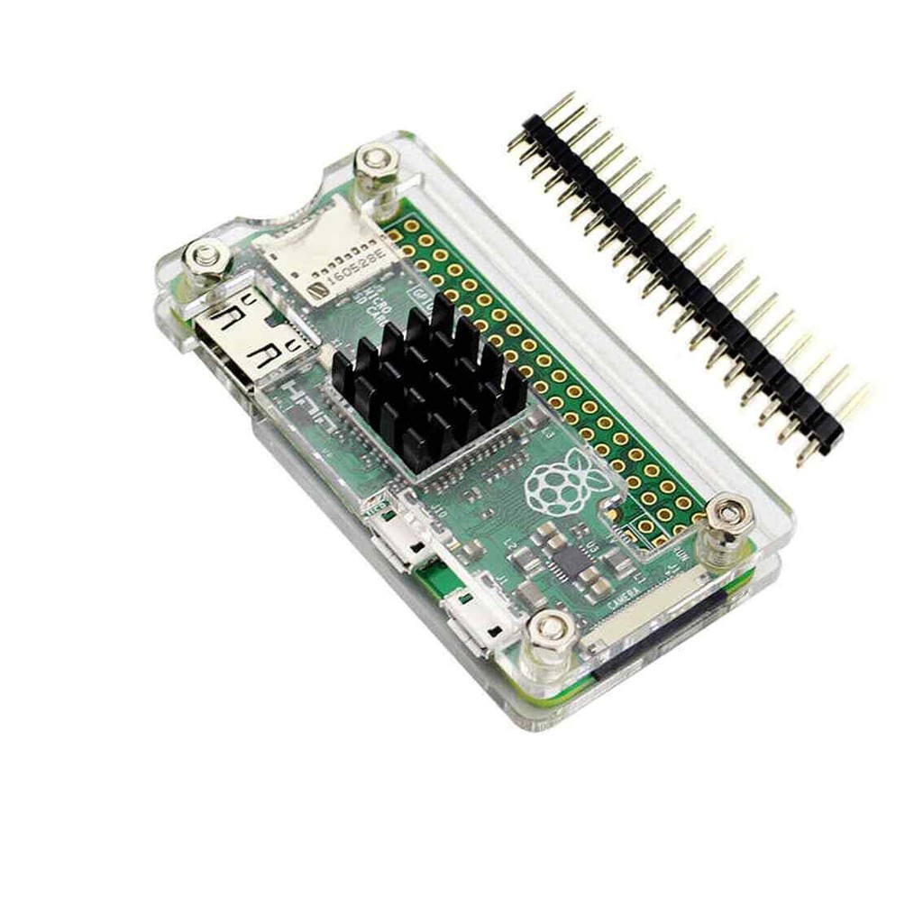 ♝Raspberry Pi Zero W Clear Case with GPIO Header Pins and Heat Sink ⚔ ...