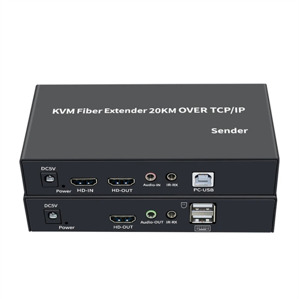 ☄20Km IP HDMI-Compatible Fiber KVM Extender over Sing SC Fiber Cable ...