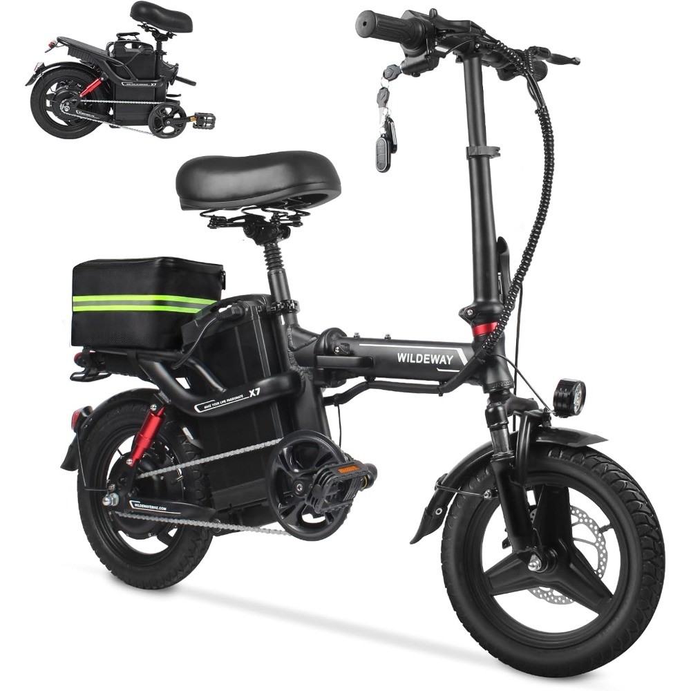 ♝X7 electric bike with 48V 20Ah battery, 400W motor 20MPH 14 inch tire ...