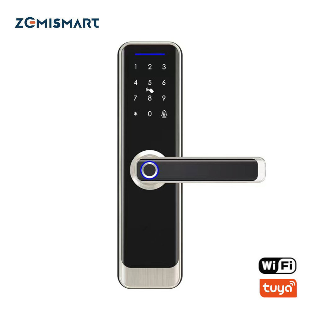 ♀Zemismart Tuya Wifi Smart Digital Door Lock Fingerprint IC Card Key Password Unlock with Doorbe ...