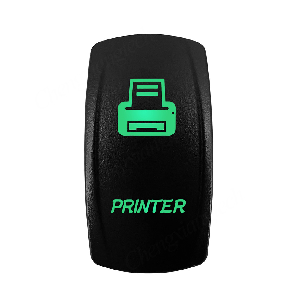 ☯12V 20A Green Led Rocker Switch PRINTER 5PIN SPST ON OFF for Boat Car ...