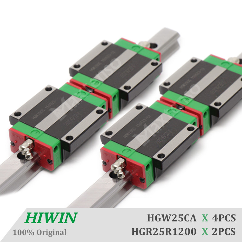 ☇HIWIN HGW25CA Linear Guideways Flange Blocks Carriage Length 1200mm ...